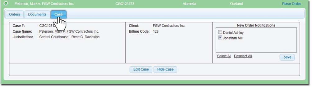 Manage Cases and Documents