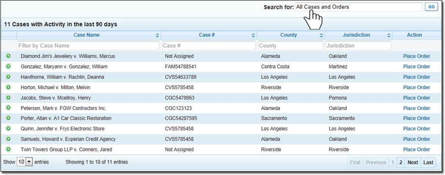 Manage Cases and Documents