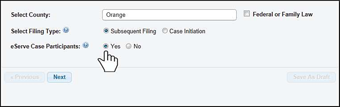 Place an eFiling Order for Subsequent Filings