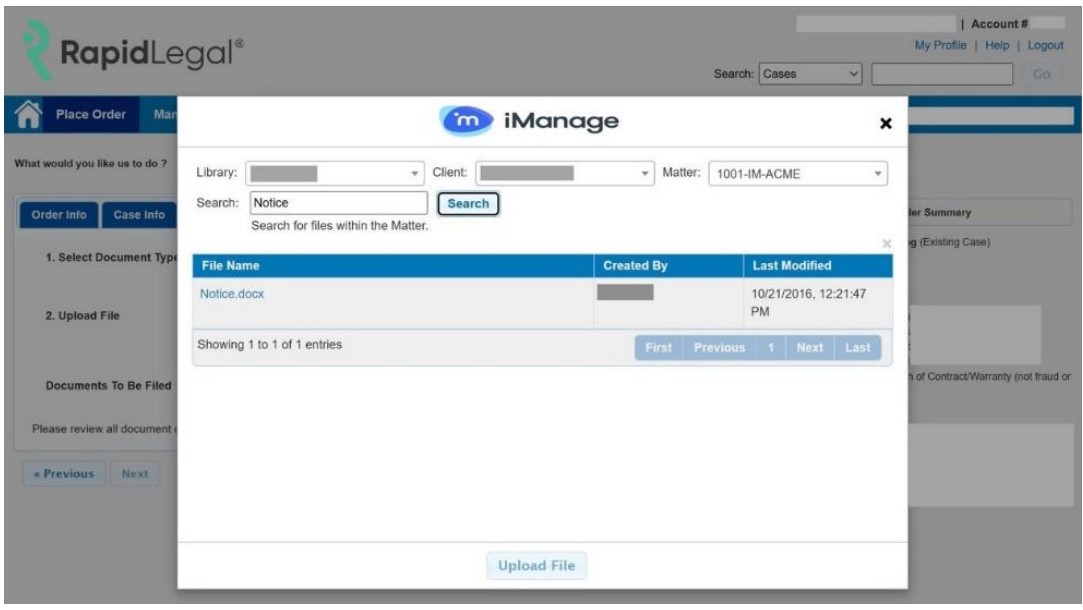 How to Use iManage with Rapid Legal